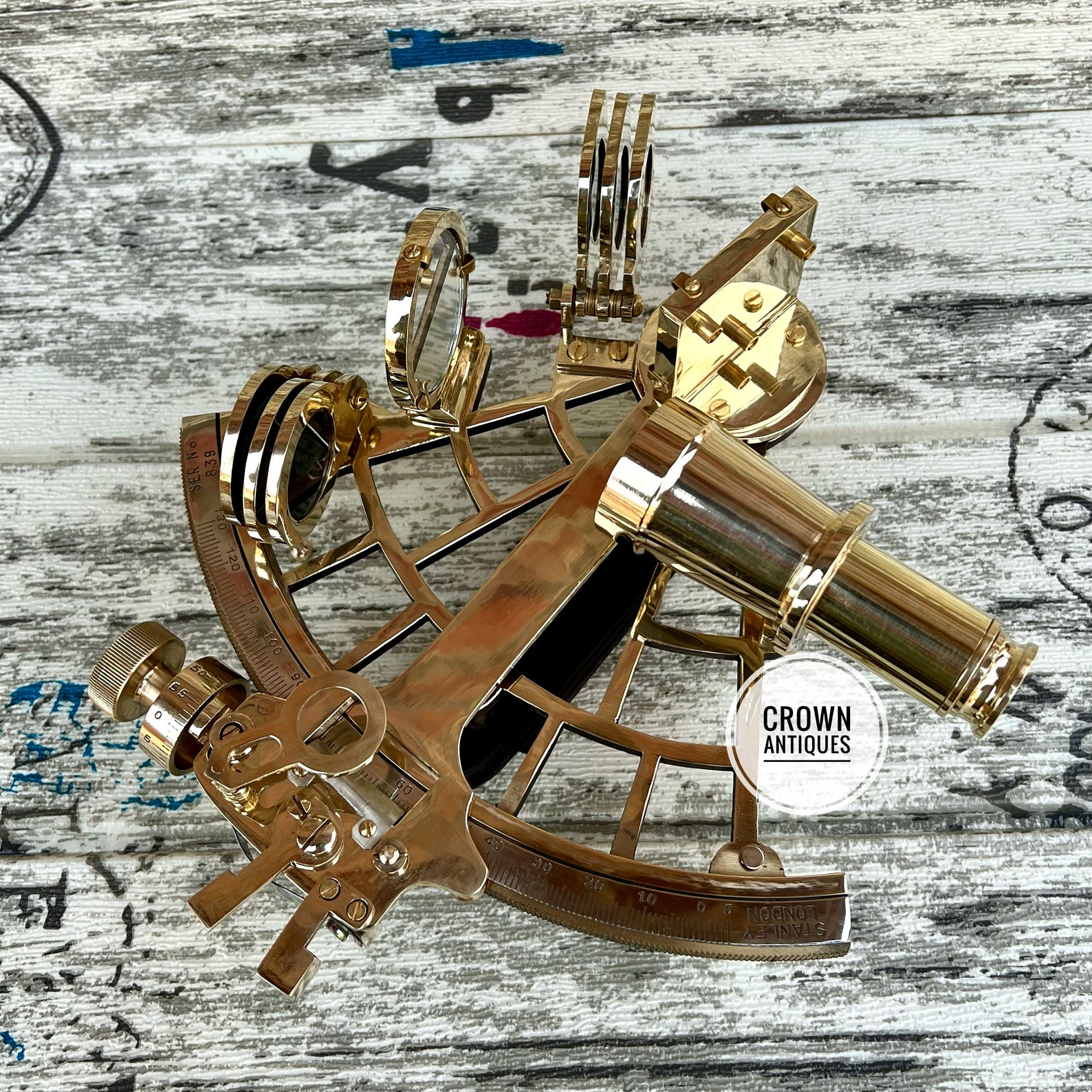 Nautical Brass Sextant: Marine Astrolabe With Wooden Box - Etsy