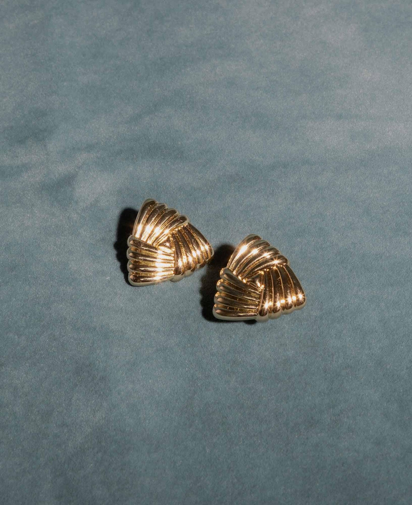 Eleanor Triangle Braided Gold Chunky Earrings | Vintage Chic Statement ...
