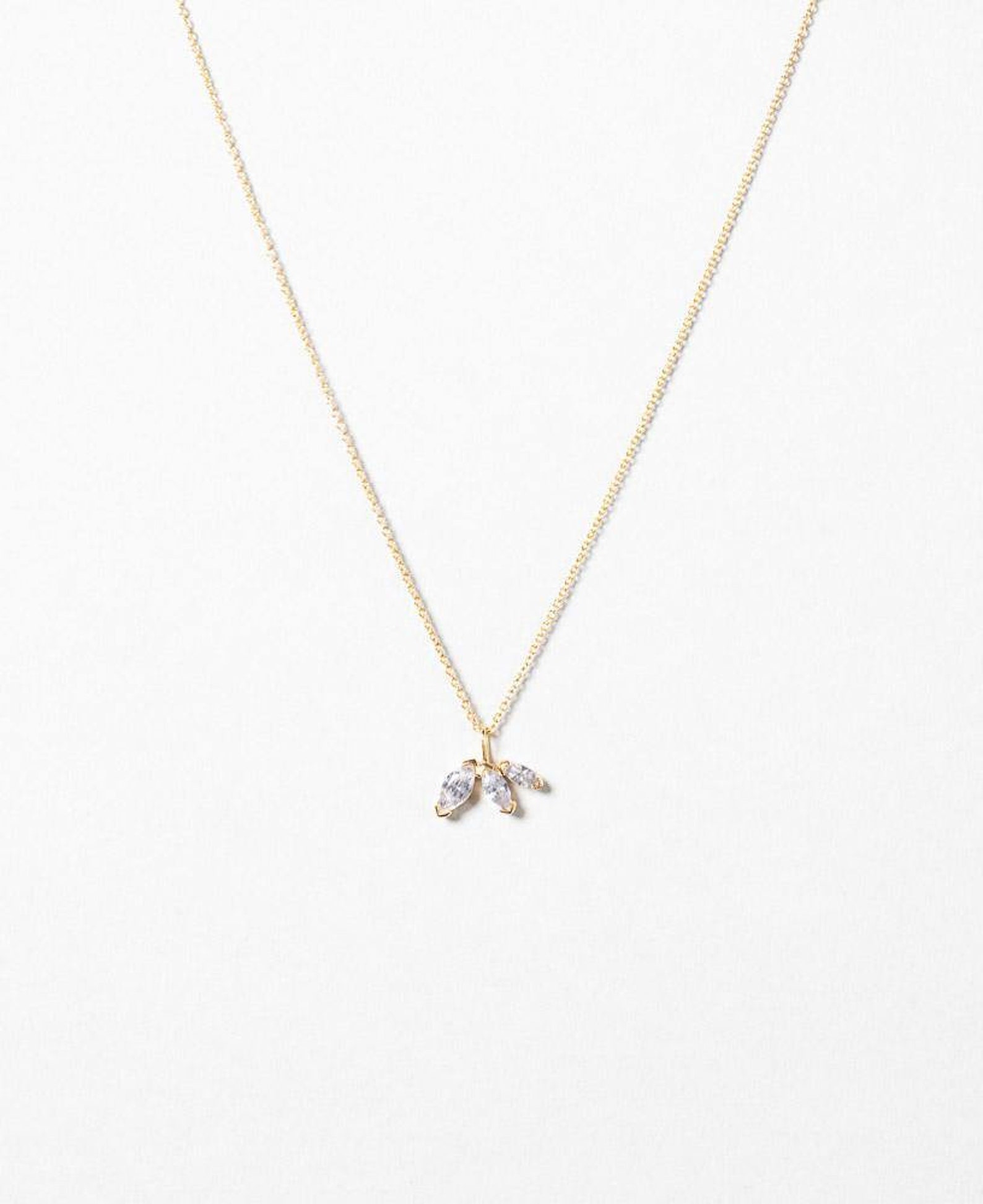Colette 14k Gold Filled Triple Marquise Cubic Zirconia Pendant Necklace ...