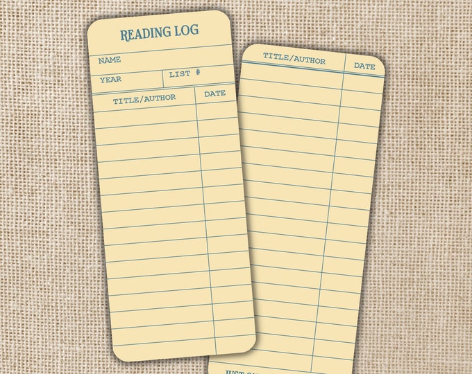Library Card Reading Log Bookmark | Write on Bookmark, Book Lover Gift ...