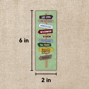 Mythical Places Signpost Bookmark Fantasy Locations Bookmark - Etsy