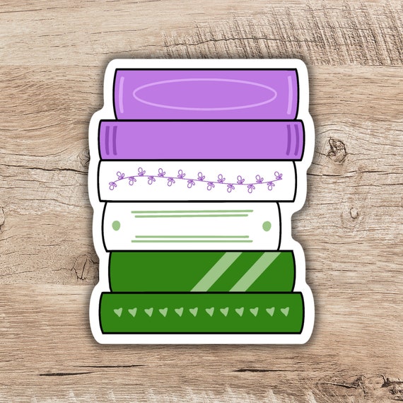 Gender Queer Pride Flag Book Stack Sticker | Etsy