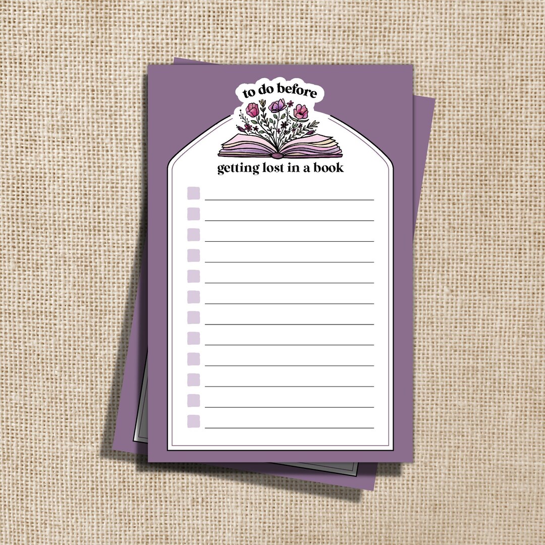 To Do Before Getting Lost in a Book Notepad 4x6 Bookish Stationery ...