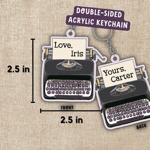 Love Iris, Yours C Typewriter Keychain Divine Rivals - Etsy