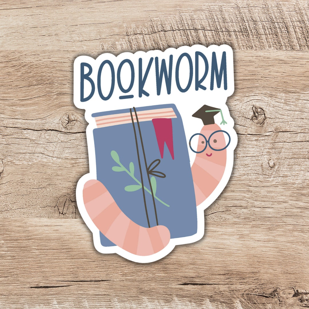 Bookworm Sticker Gift for Book Lovers - Etsy