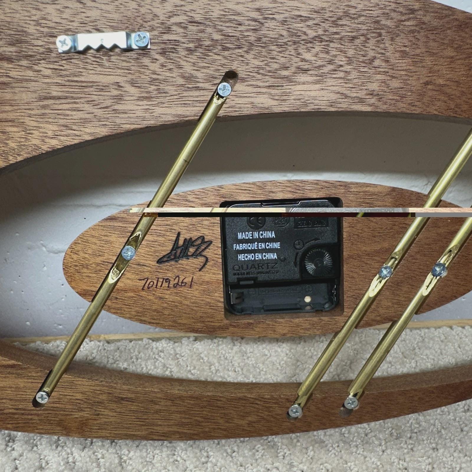 MCM Atomic Boomerang Clock Custom Hand Made Mahogany, Curly Spalted ...