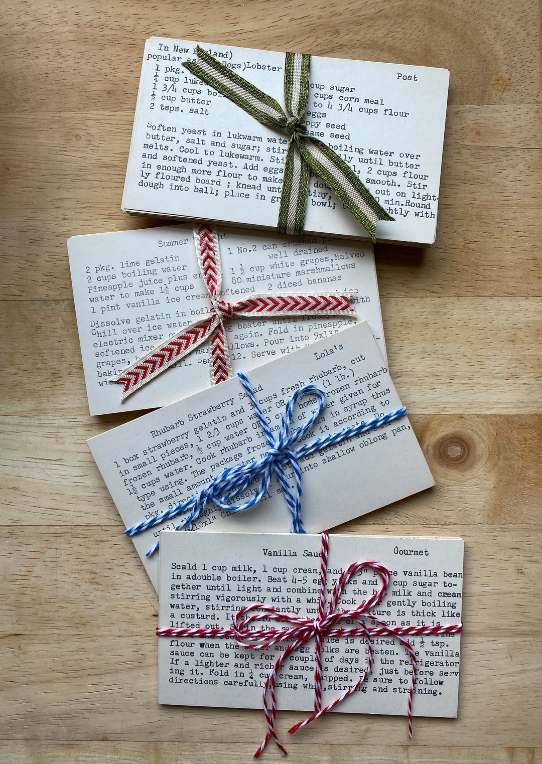 Vintage Typed Recipe Cards - Etsy
