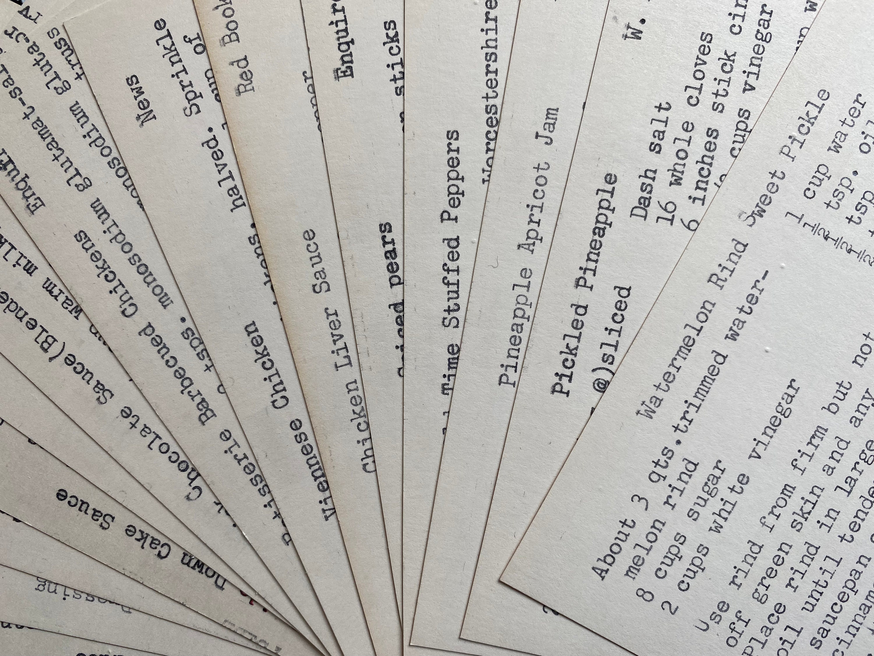 Vintage Typed Recipe Cards - Etsy