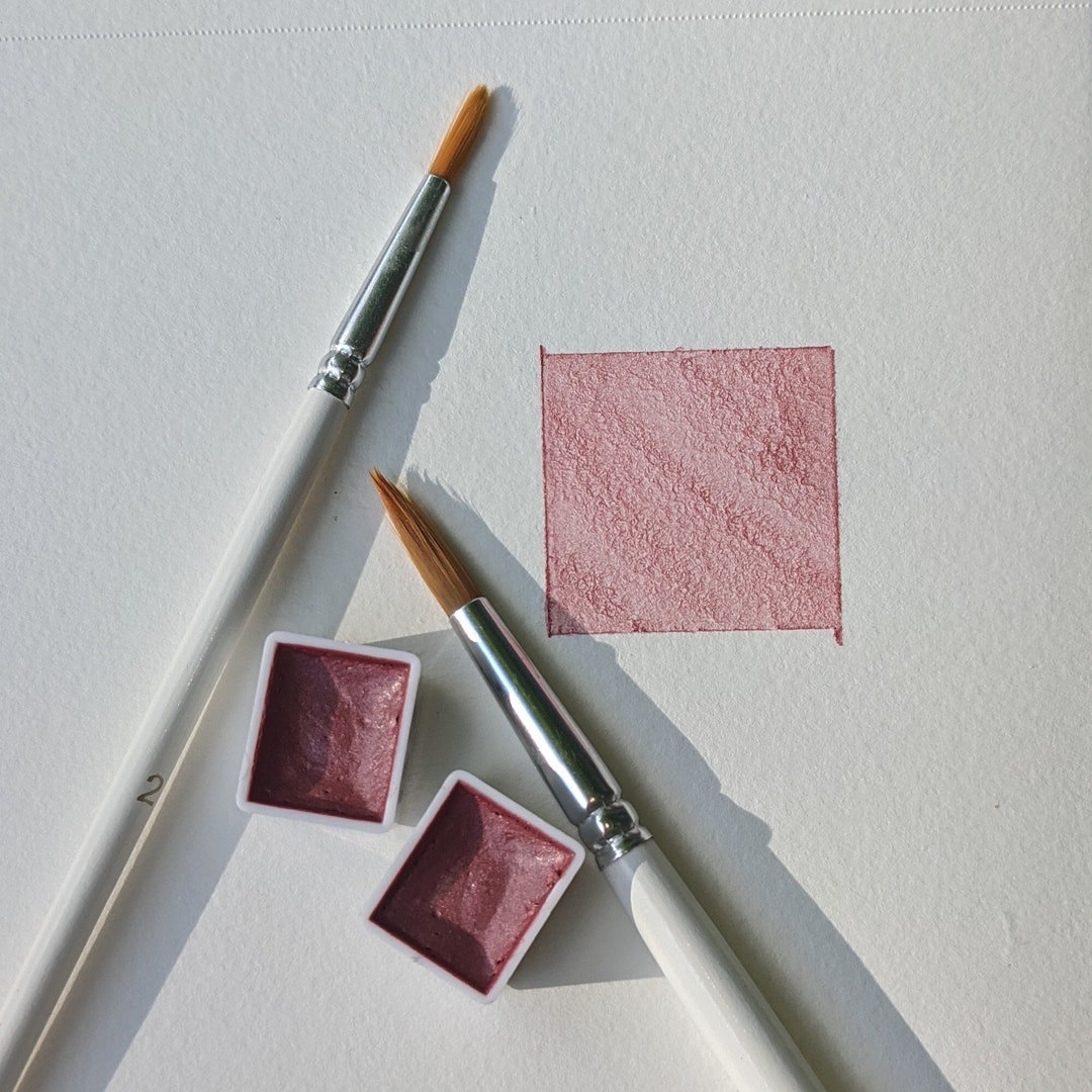 Blushing Pink Handmade Watercolor Half Pans | Shimmer #B036 - Etsy
