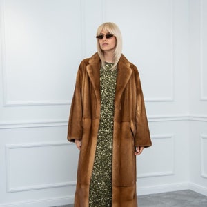 Gold Mink Fur Long Coat Made of 100% Real Fur - Etsy