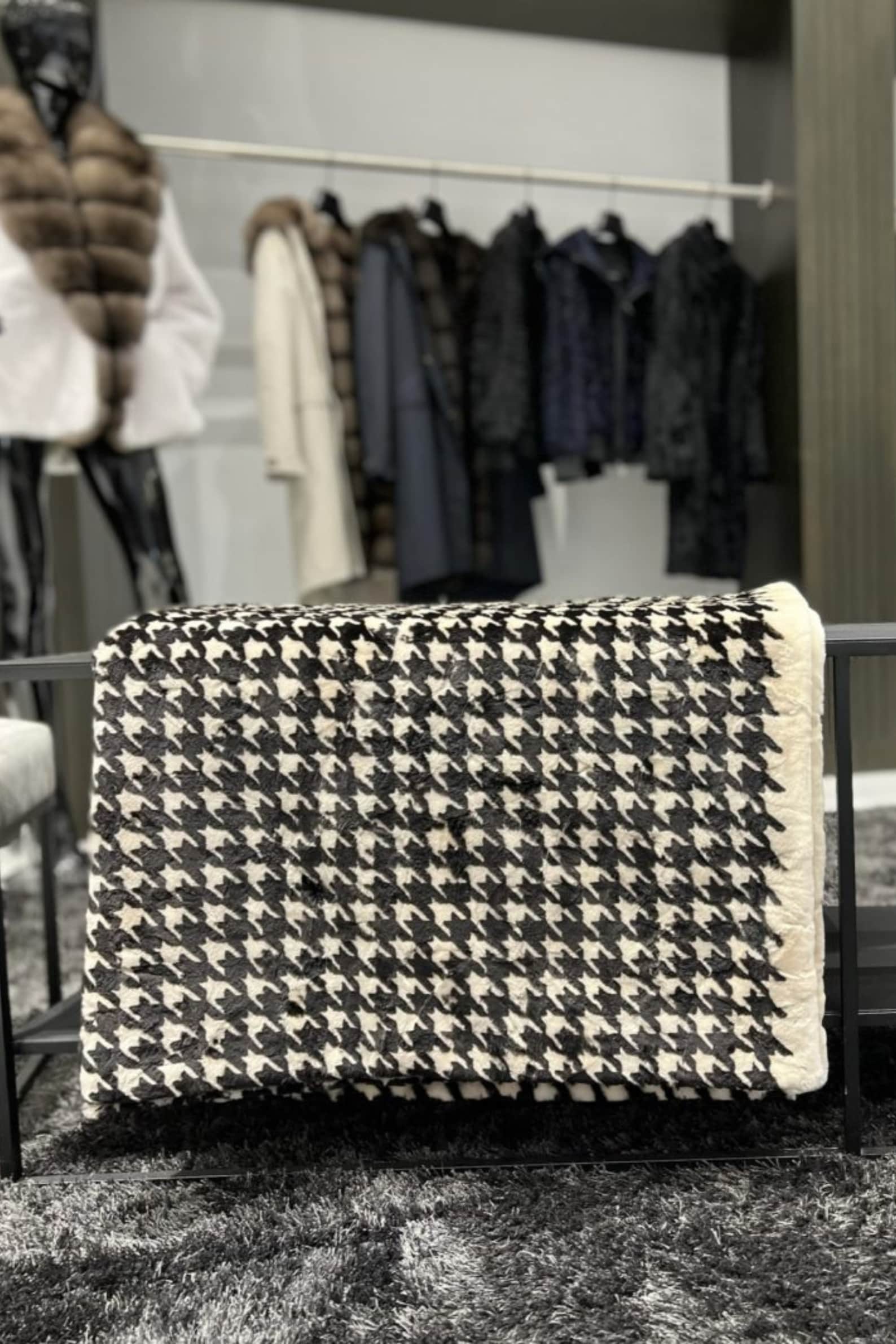 Pied De Poule Sheared Mink Throw – Pattern 2. Real Fur Blanket - Etsy