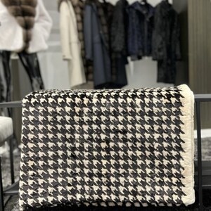 Pied De Poule Sheared Mink Throw – Pattern 2. Real Fur Blanket - Etsy