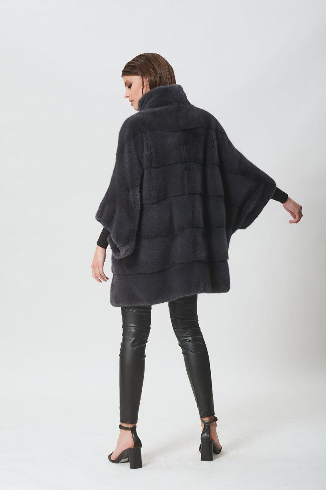 Dark Gray Fur Cape - Etsy