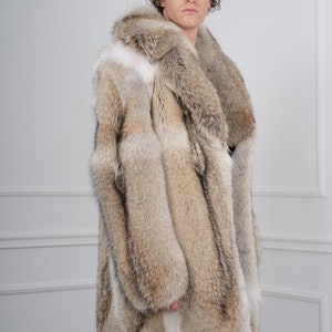 Men's Coyote Fur Coat With Rever Collar - Etsy