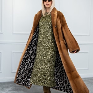 Gold Mink Fur Long Coat Made of 100% Real Fur - Etsy