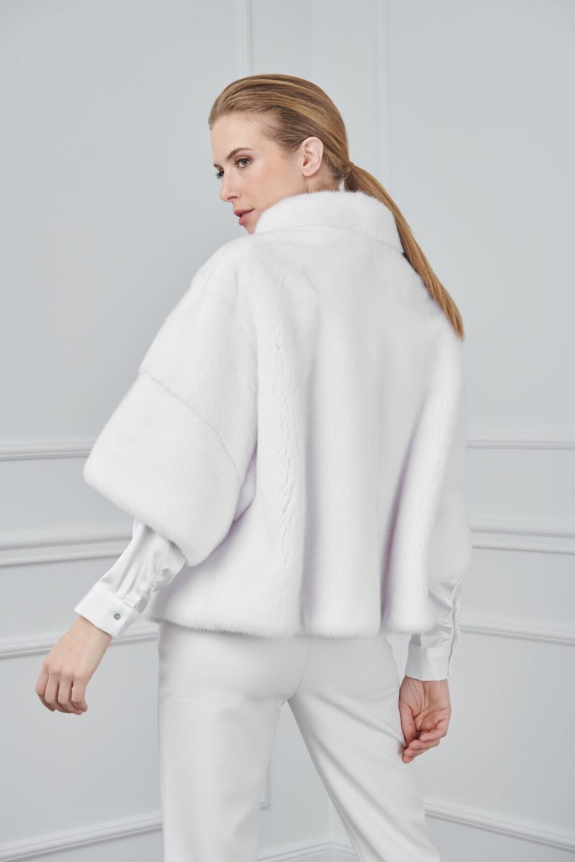 White Mink Fur Short Jacket: Custom Made, Kopenhagen Fur - Etsy