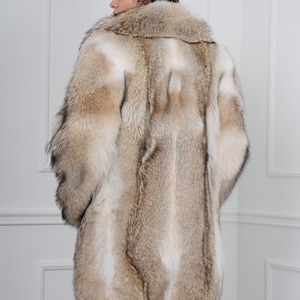 Men's Coyote Fur Coat With Rever Collar - Etsy