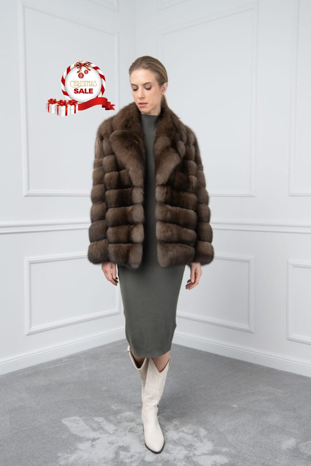 Platin Zobel Pelz Jacke im Chevron Schnitt mit Rever Kragen. 100% Echtpelz. Zobel - Etsy.de