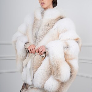 Golden Fox Fur Cape With Belt - Etsy