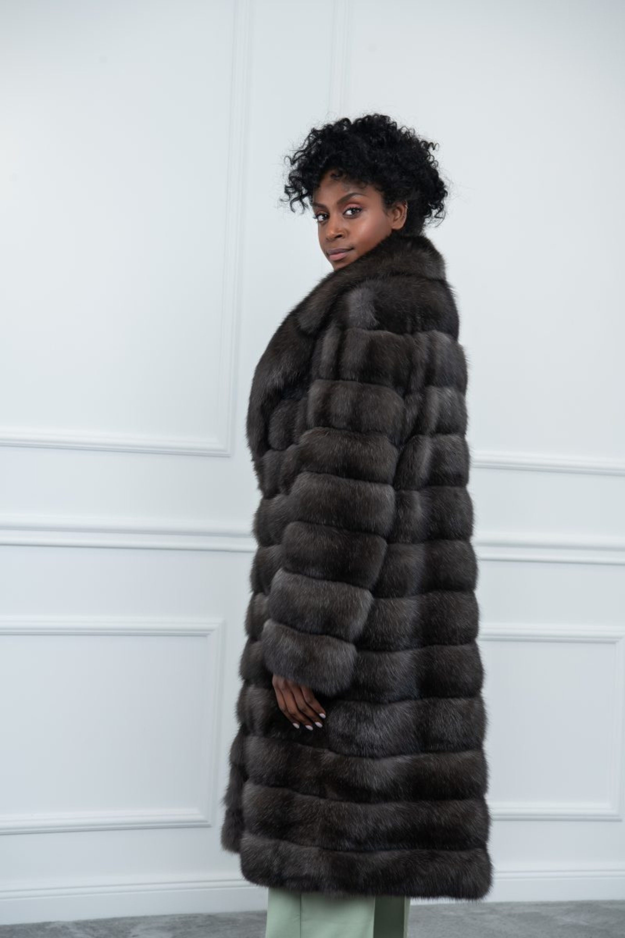 Silvery Sable Fur Coat Made of 100% Real Fur. Zobel - Etsy