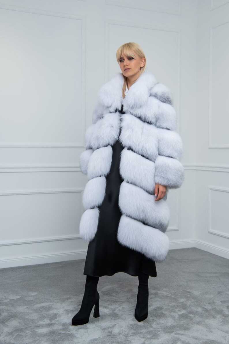 Arctic Fox Fur Coat Made of 100% Real Fur - Etsy