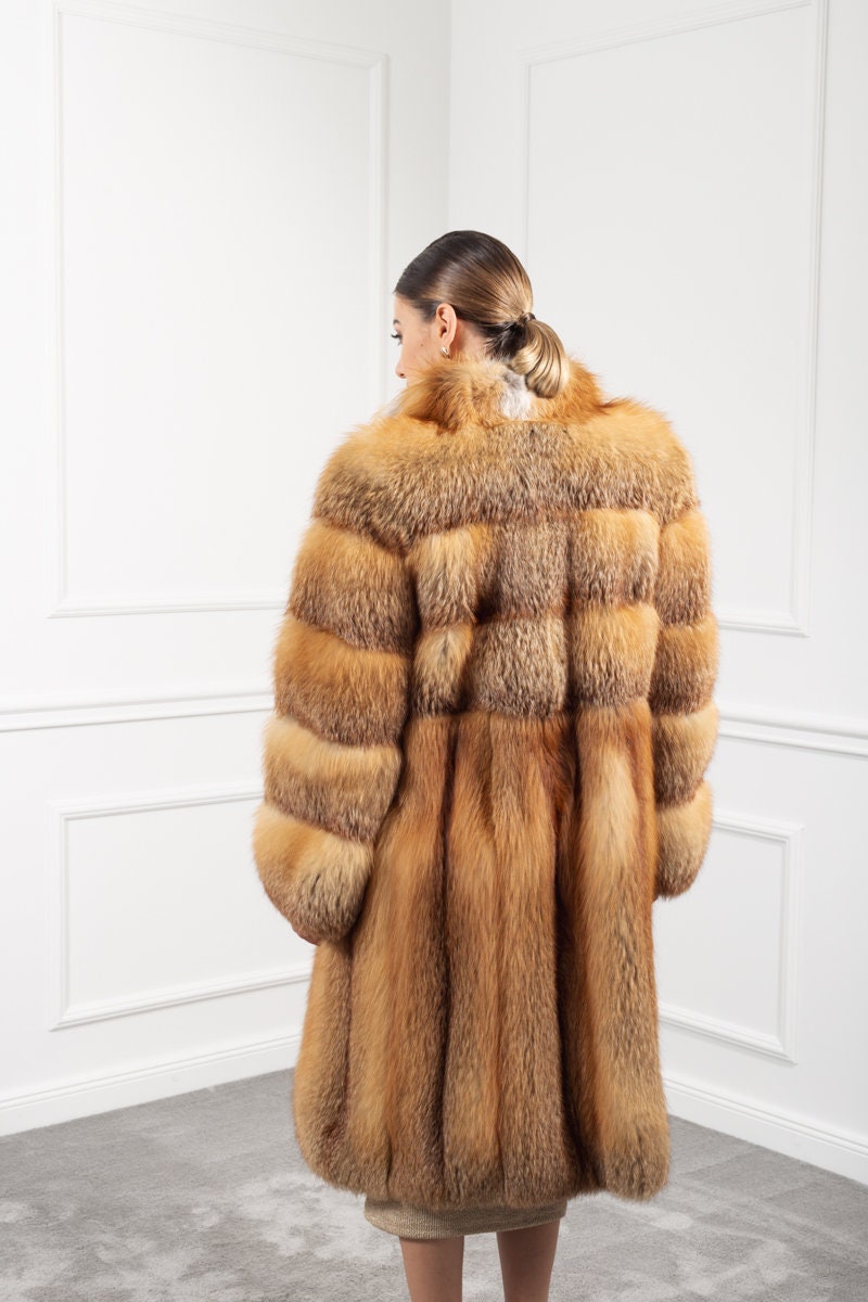 Canadian Red Fox Fur Coat With Stand Collar - Etsy