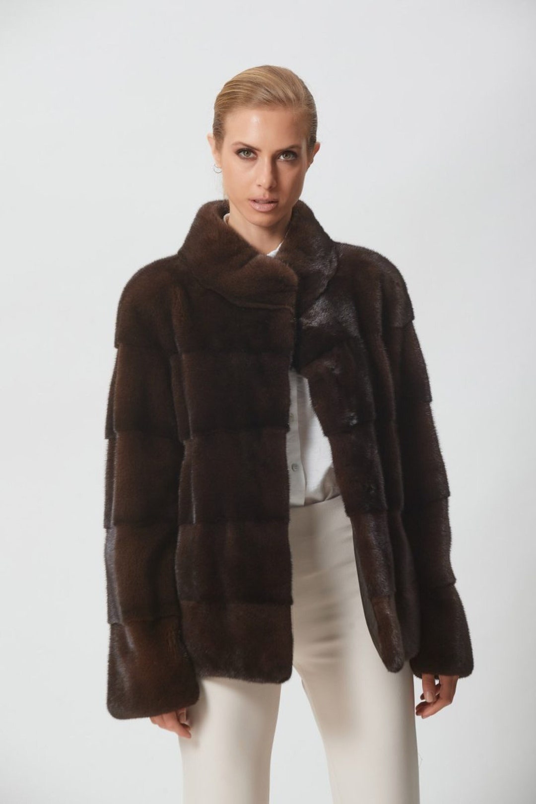 Mahogany Mink Fur Short Jacket: Kopenhagen Fur - Etsy