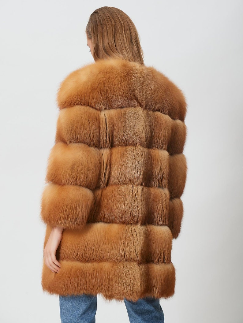 Canadian Red Fox Fur Jacket Made of 100% Real Fur - Etsy