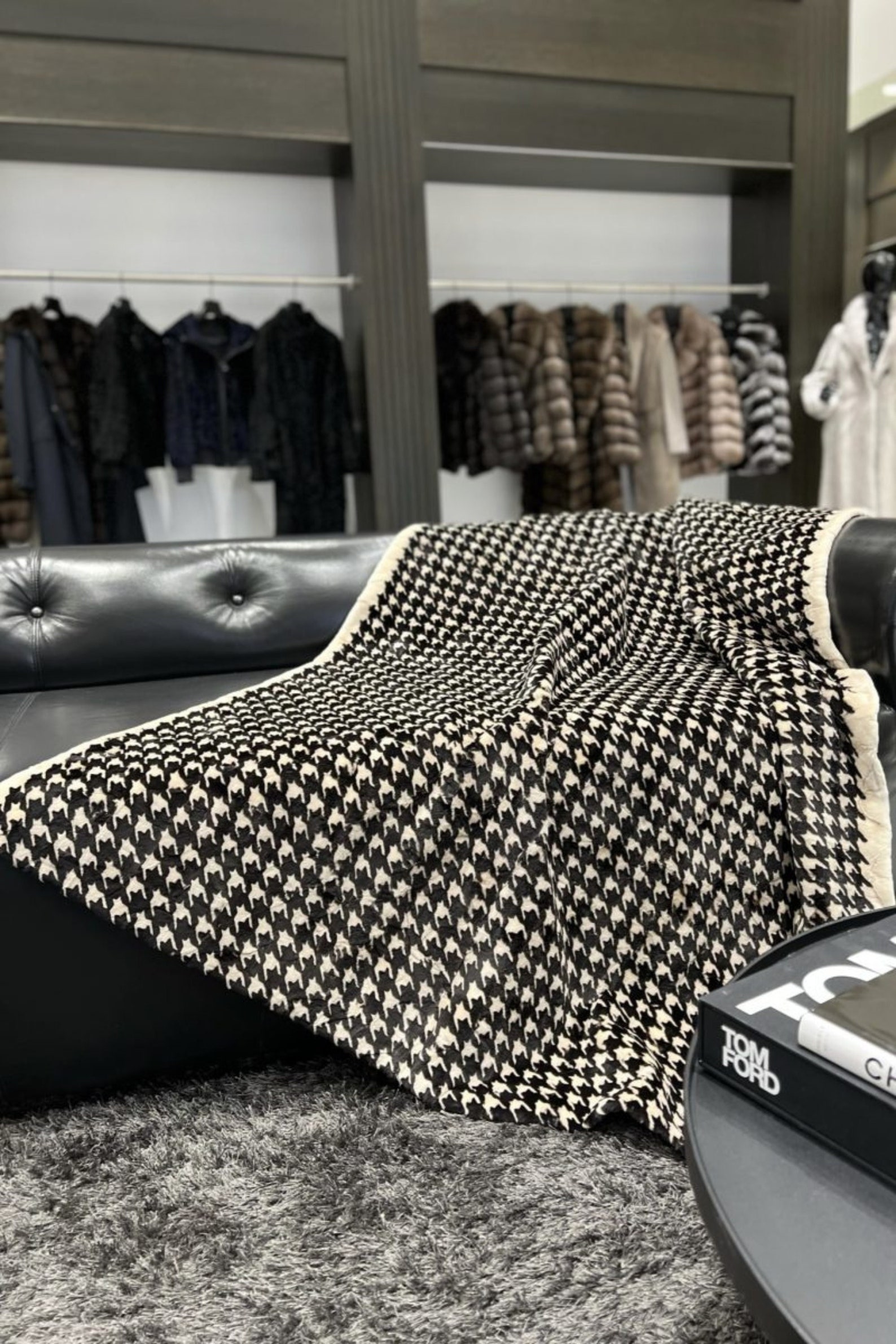 Pied De Poule Sheared Mink Throw – Pattern 2. Real Fur Blanket - Etsy