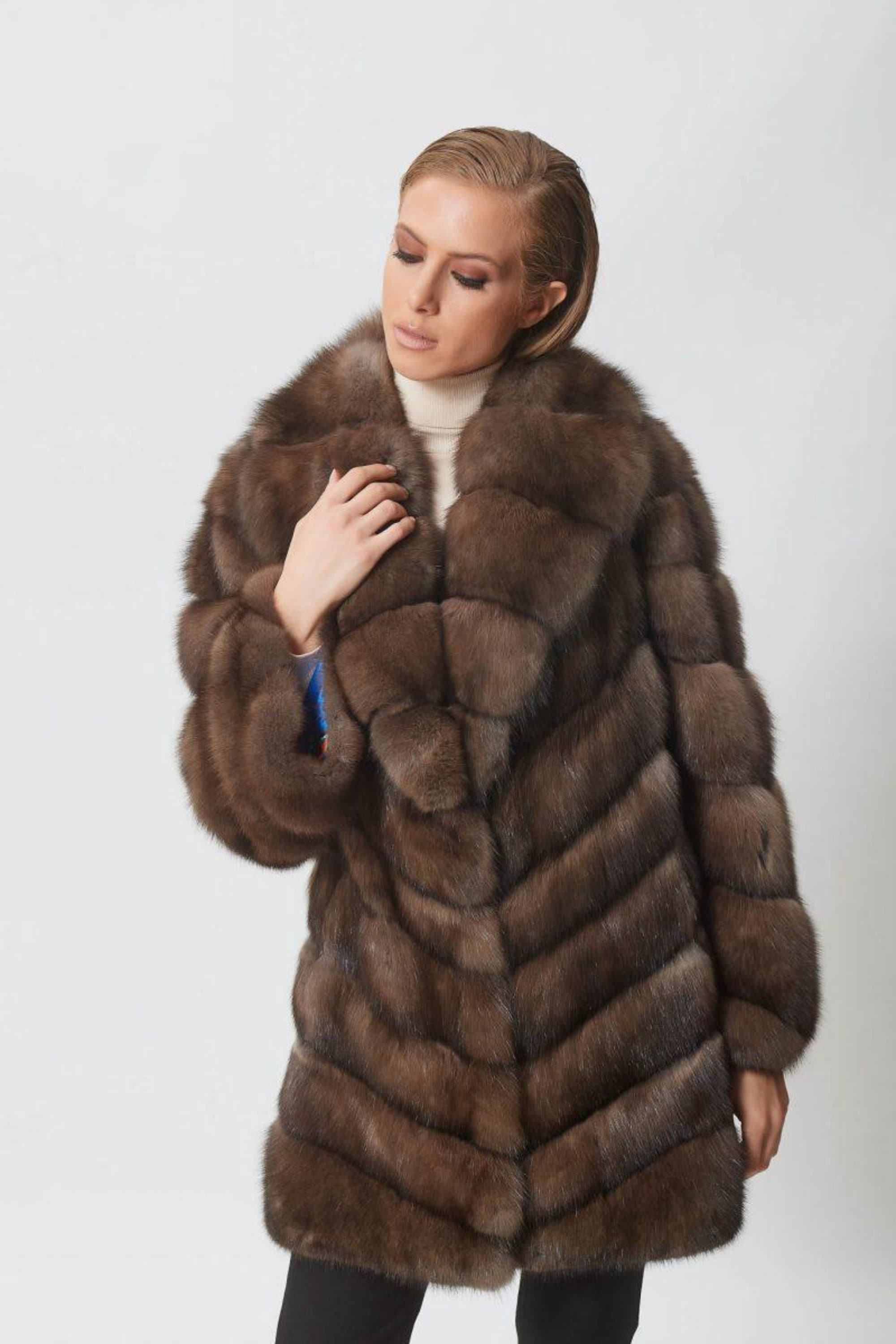 Sable Platinum Chevron Cut Jacket With Shawl Collar - Etsy