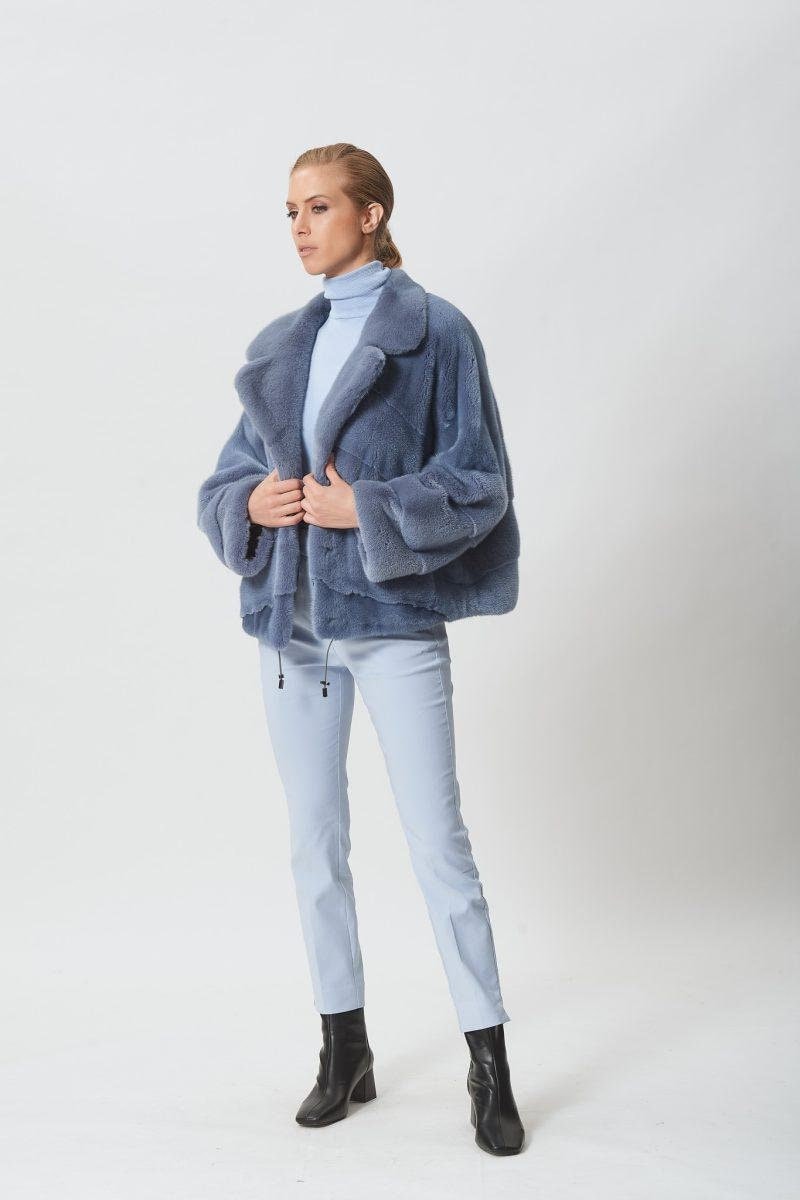 Steel Blue Mink Fur Short Jacket - Etsy
