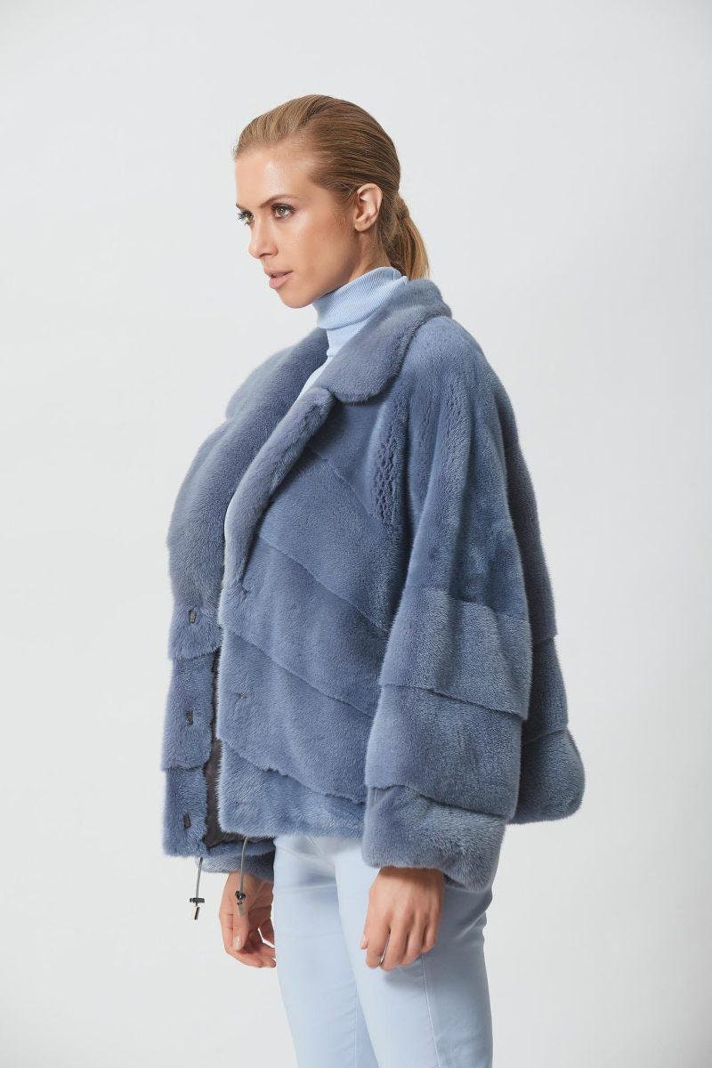 Steel Blue Mink Fur Short Jacket - Etsy