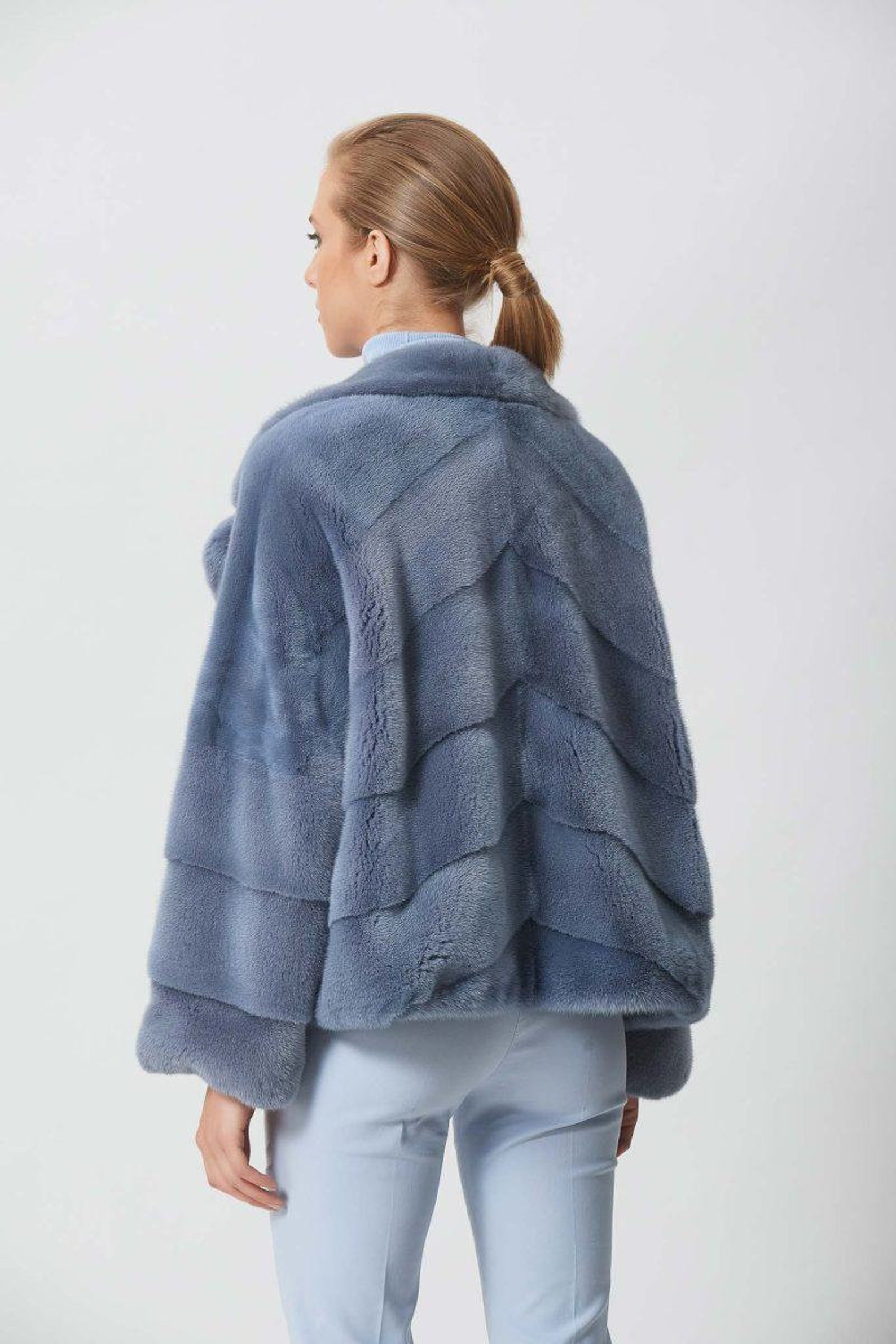 Steel Blue Mink Fur Short Jacket - Etsy