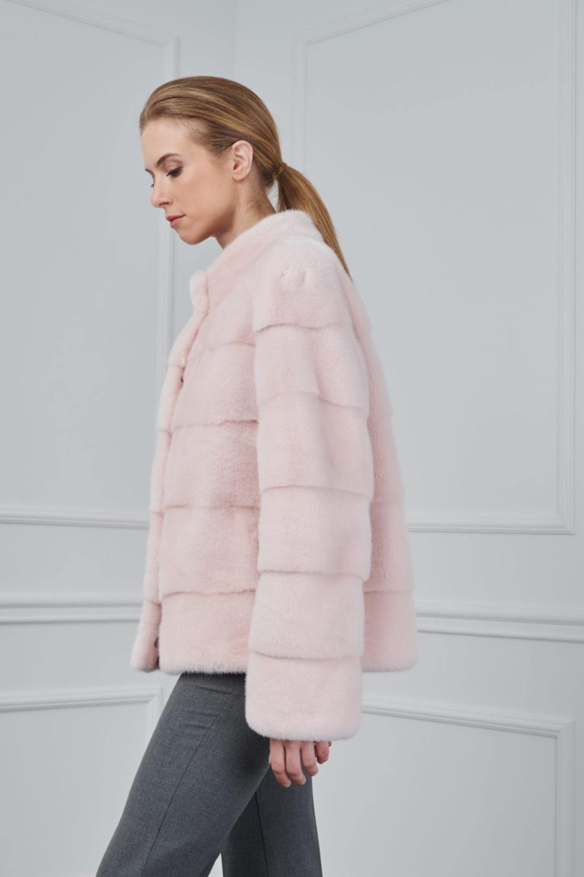 Light Pink Mink Fur Short Jacket Made of 100% Real Fur - Etsy