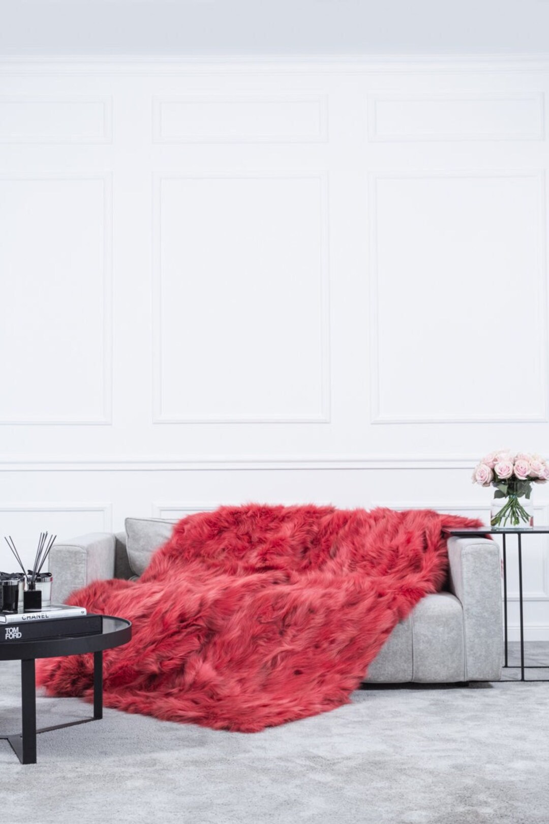 Red Coyote Fur Throw - Etsy