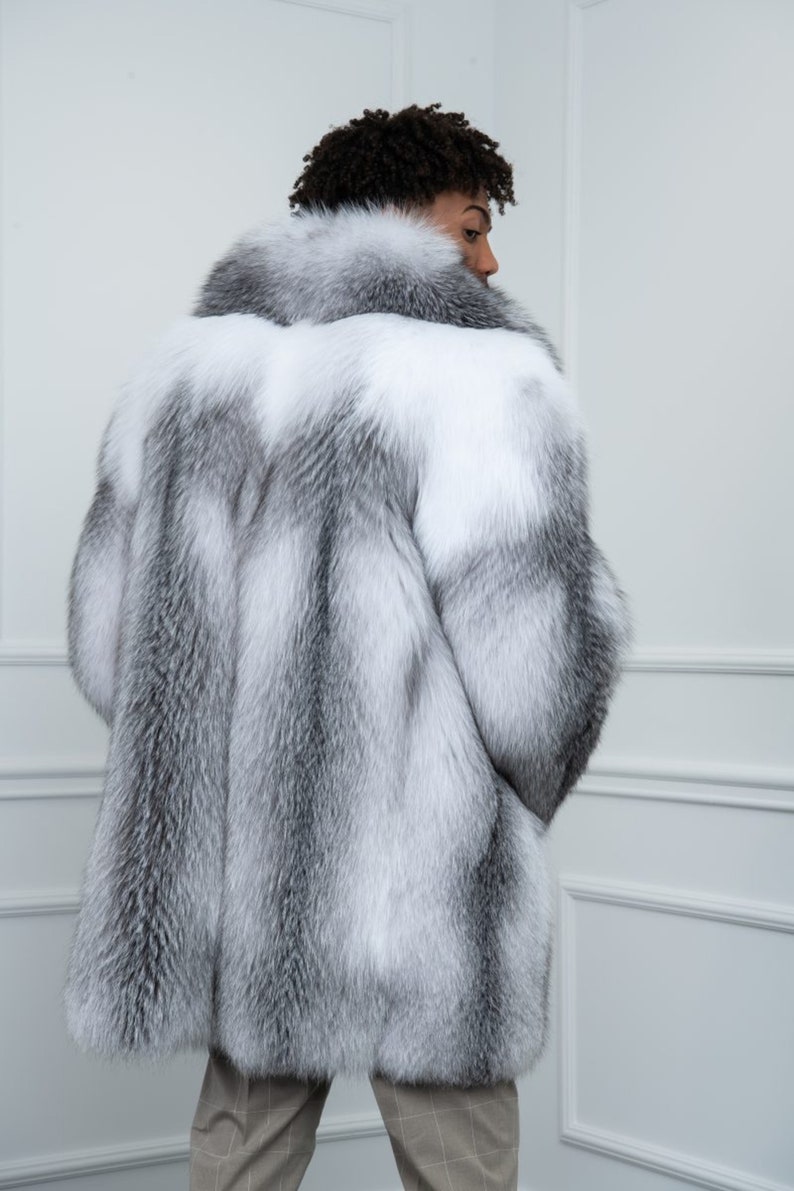 Men's Arctic Fox Fur Jacket Made of 100% Real Fur - Etsy
