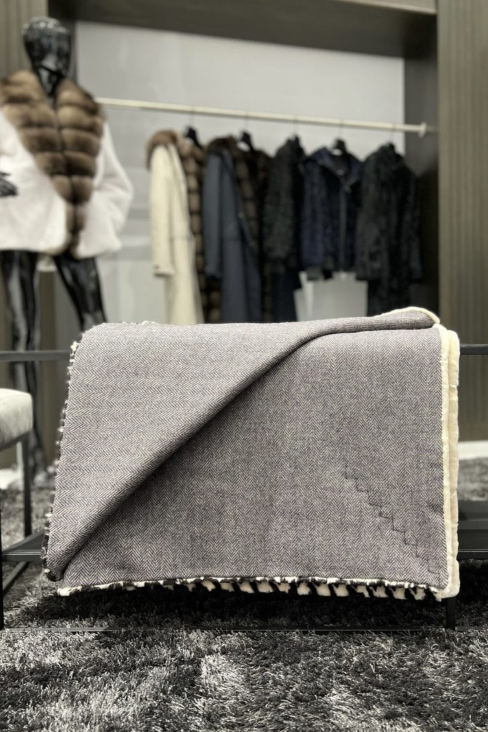 Pied De Poule Sheared Mink Throw – Pattern 2. Real Fur Blanket - Etsy