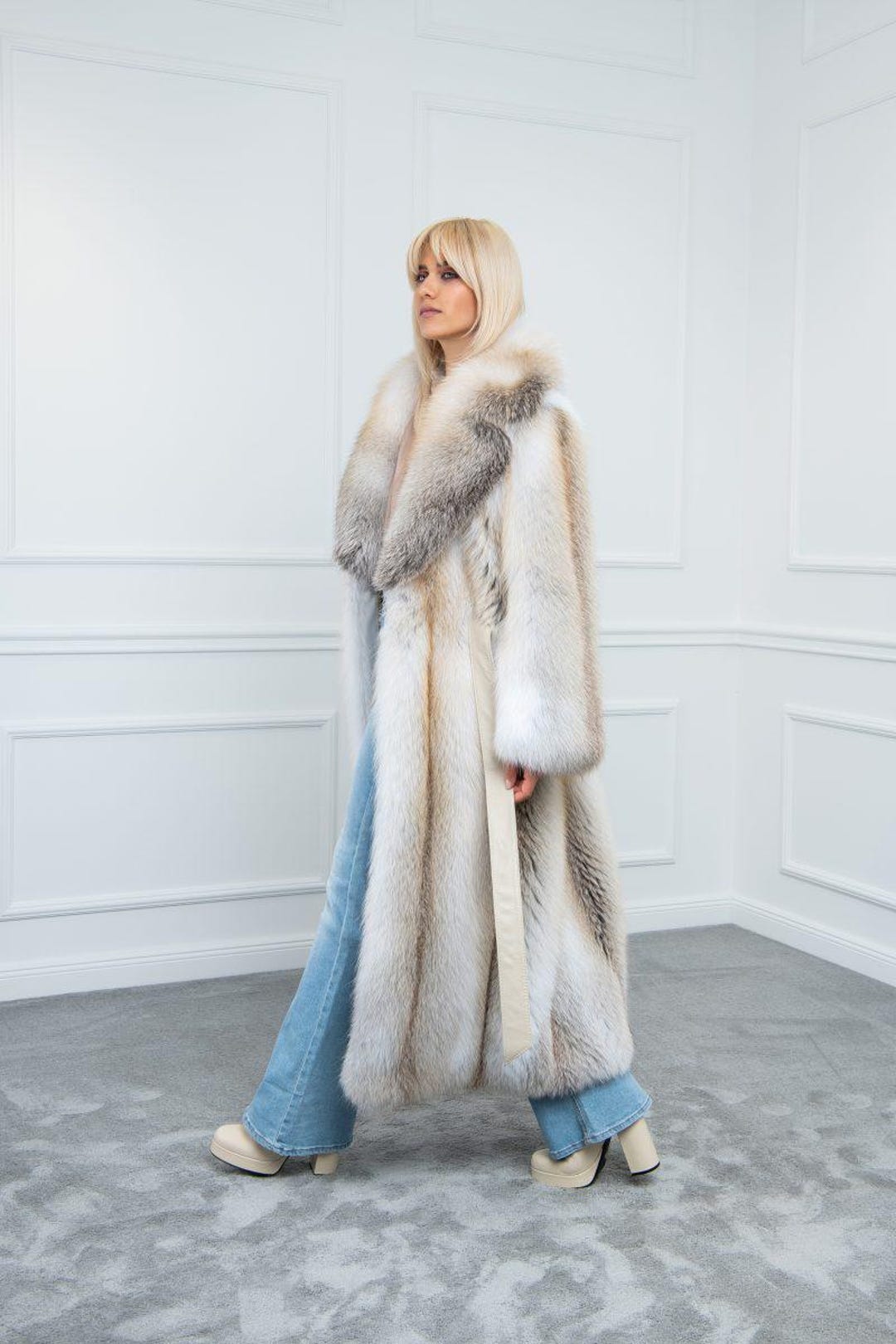 Golden Fox Fur Coat - Etsy