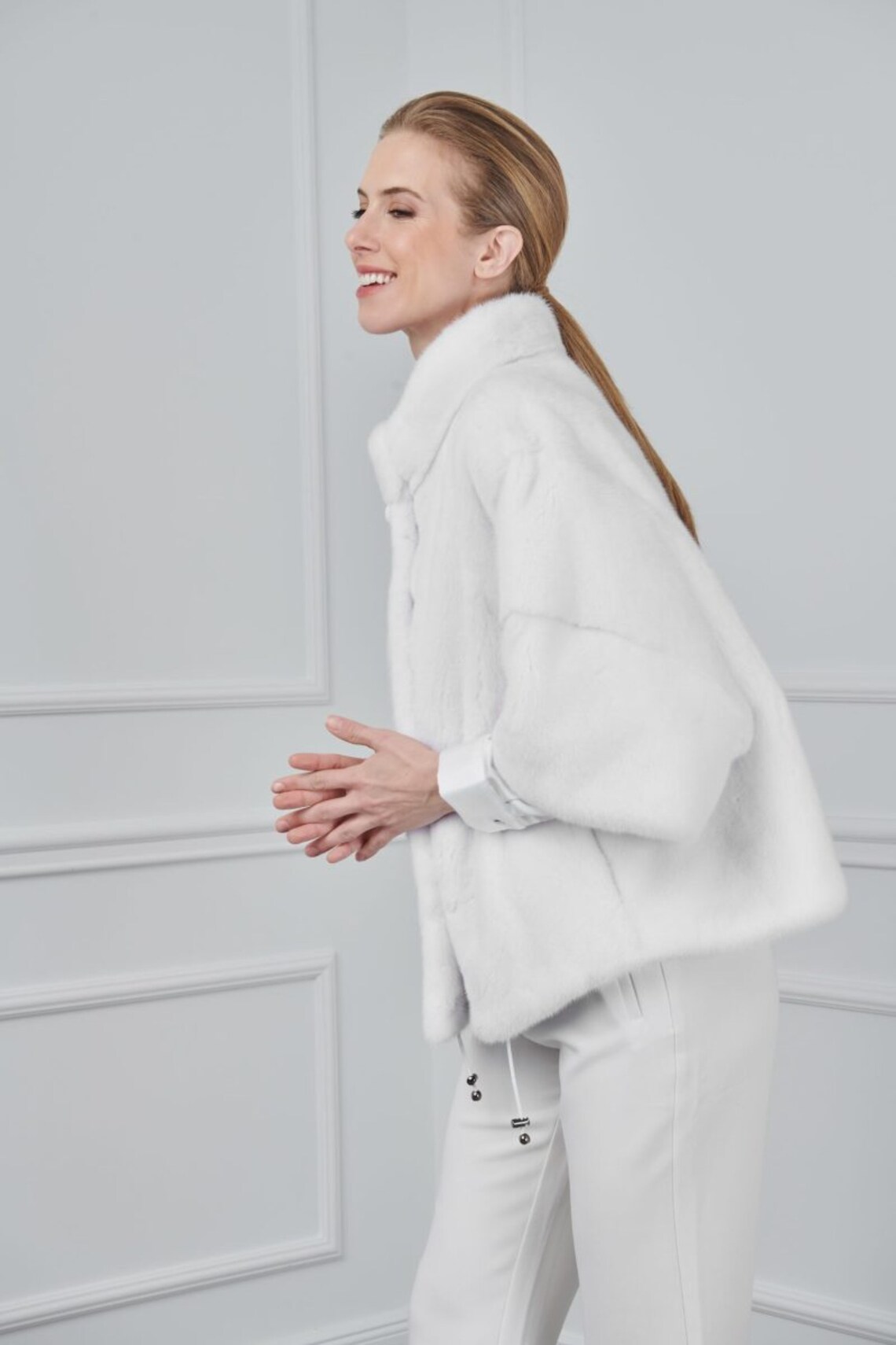 White Mink Fur Short Jacket: Custom Made, Kopenhagen Fur - Etsy