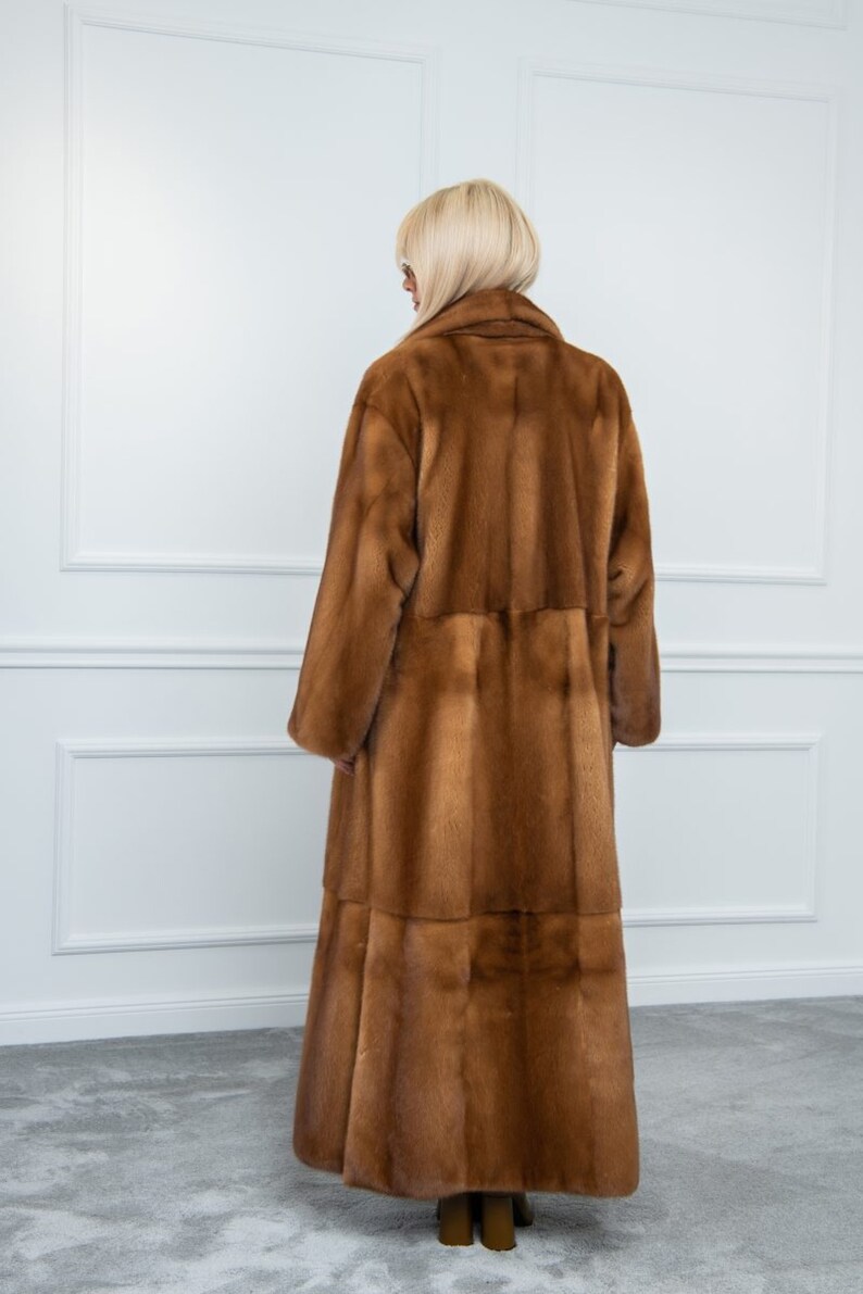 Gold Mink Fur Long Coat Made of 100% Real Fur - Etsy
