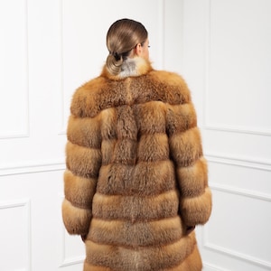 Canadian Red Fox Fur Jacket With Stand Collar - Etsy