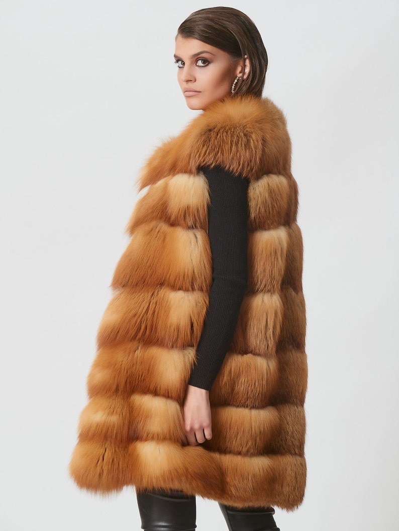 Canadian Red Fox Fur Vest Made of 100% Real Fur - Etsy
