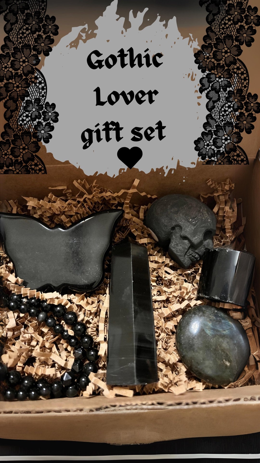 Gothic Crystal Gift Set – Obsidian, Shungite, Labradorite, Bracelets - Etsy