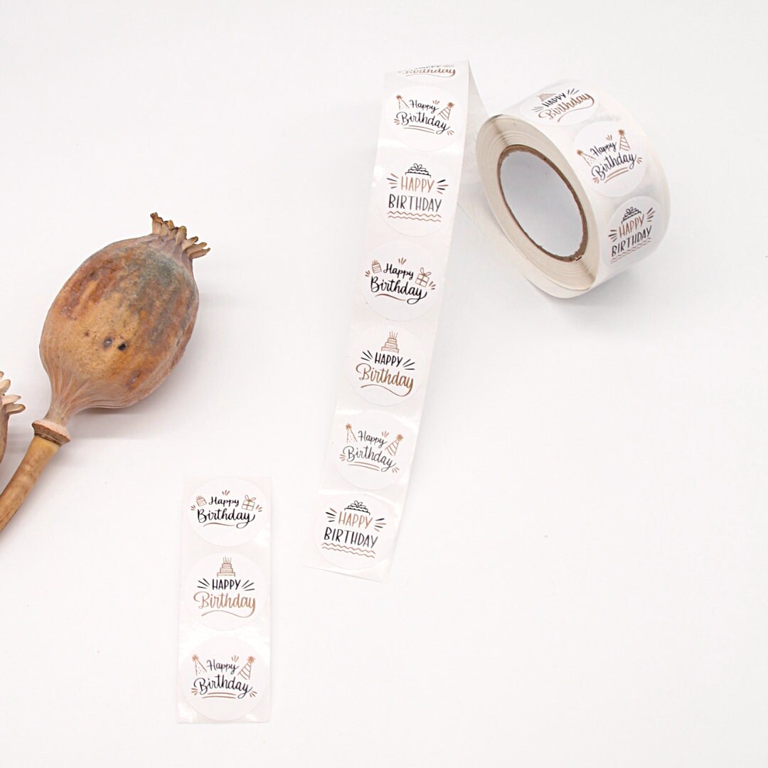 Sticker Happy Birthday Stickers, Labels for Packaging and Gifts ...