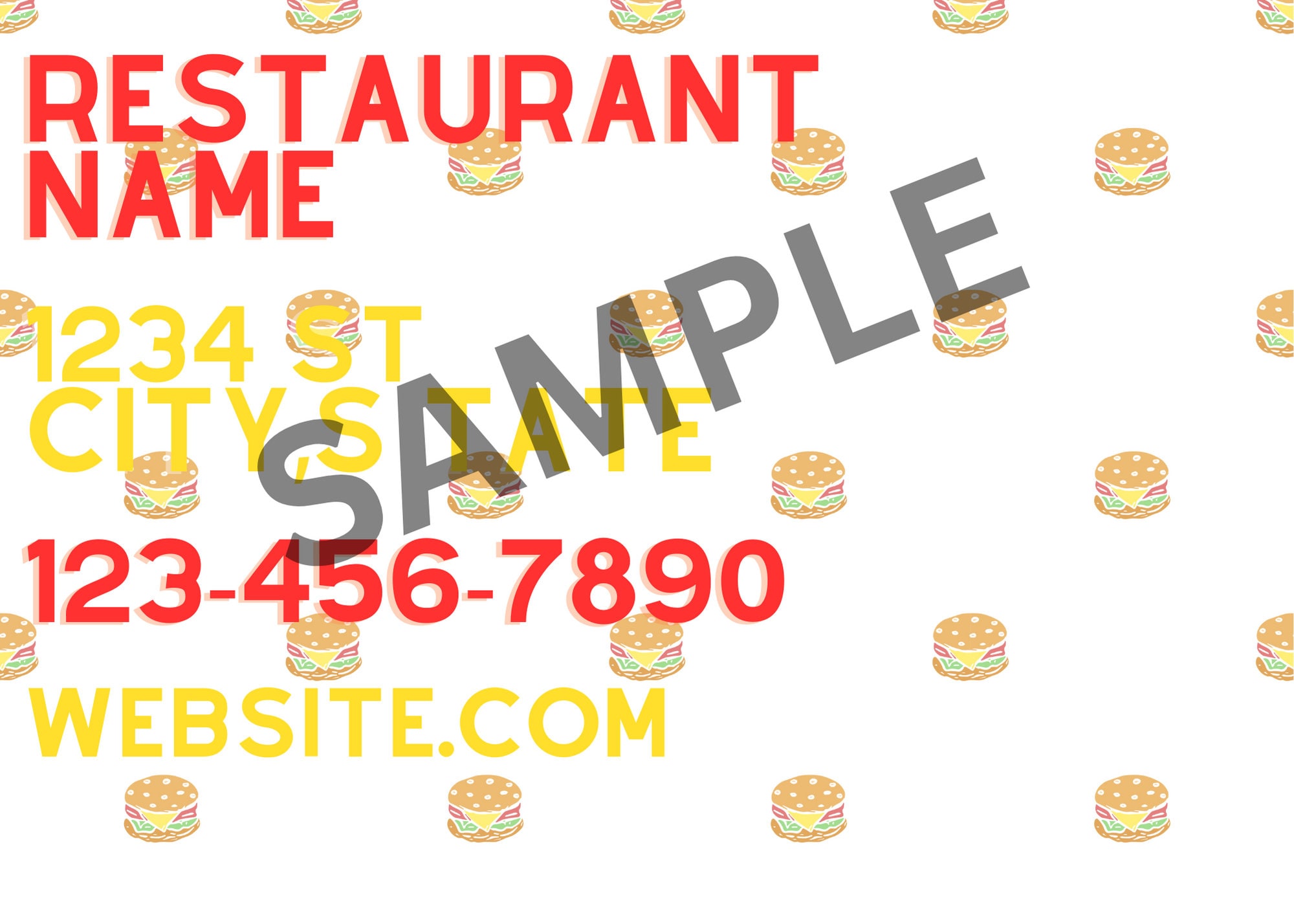 Restaurant Stamp Card | Restaurant Coffee Shop Hamburger Pizza ...
