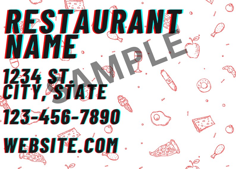 Restaurant Stamp Card | Restaurant Coffee Shop Hamburger Pizza ...