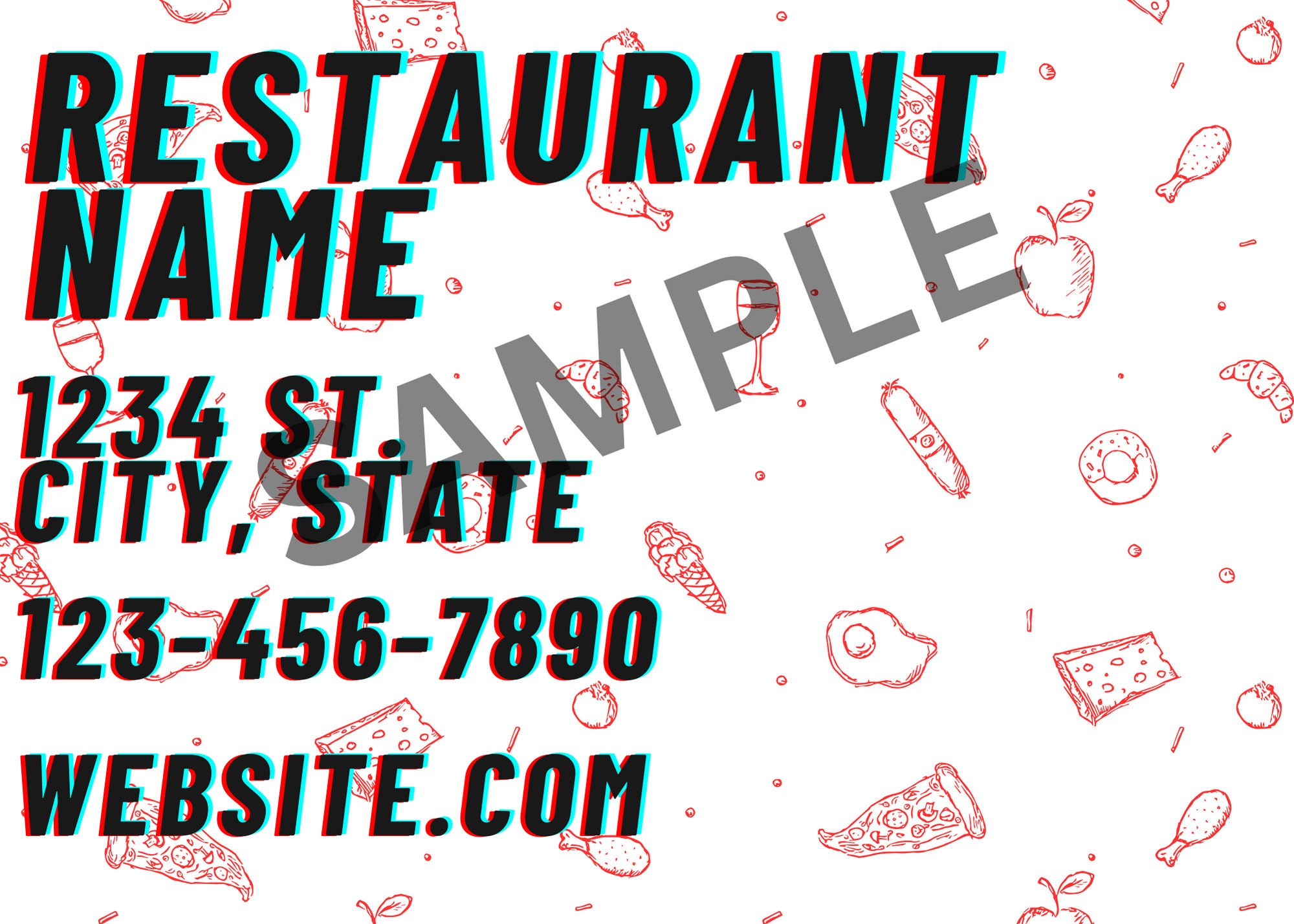 Restaurant Stamp Card | Restaurant Coffee Shop Hamburger Pizza ...