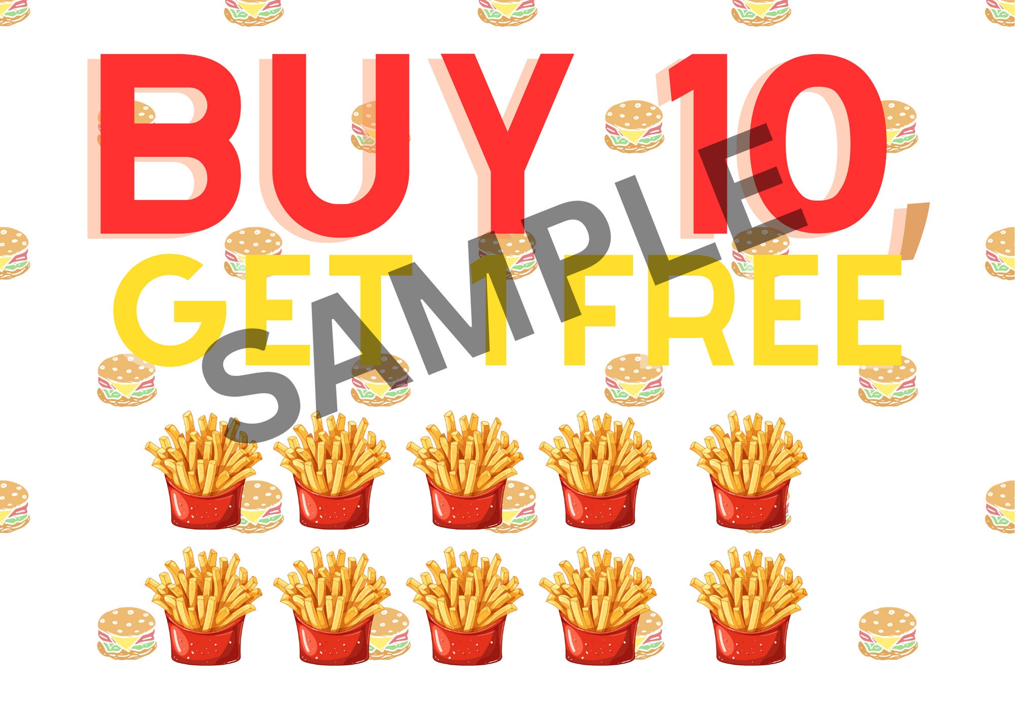 Restaurant Stamp Card | Restaurant Coffee Shop Hamburger Pizza ...