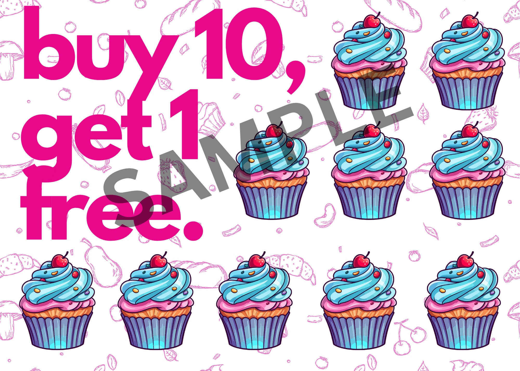 Restaurant Stamp Card | Restaurant Coffee Shop Hamburger Pizza ...