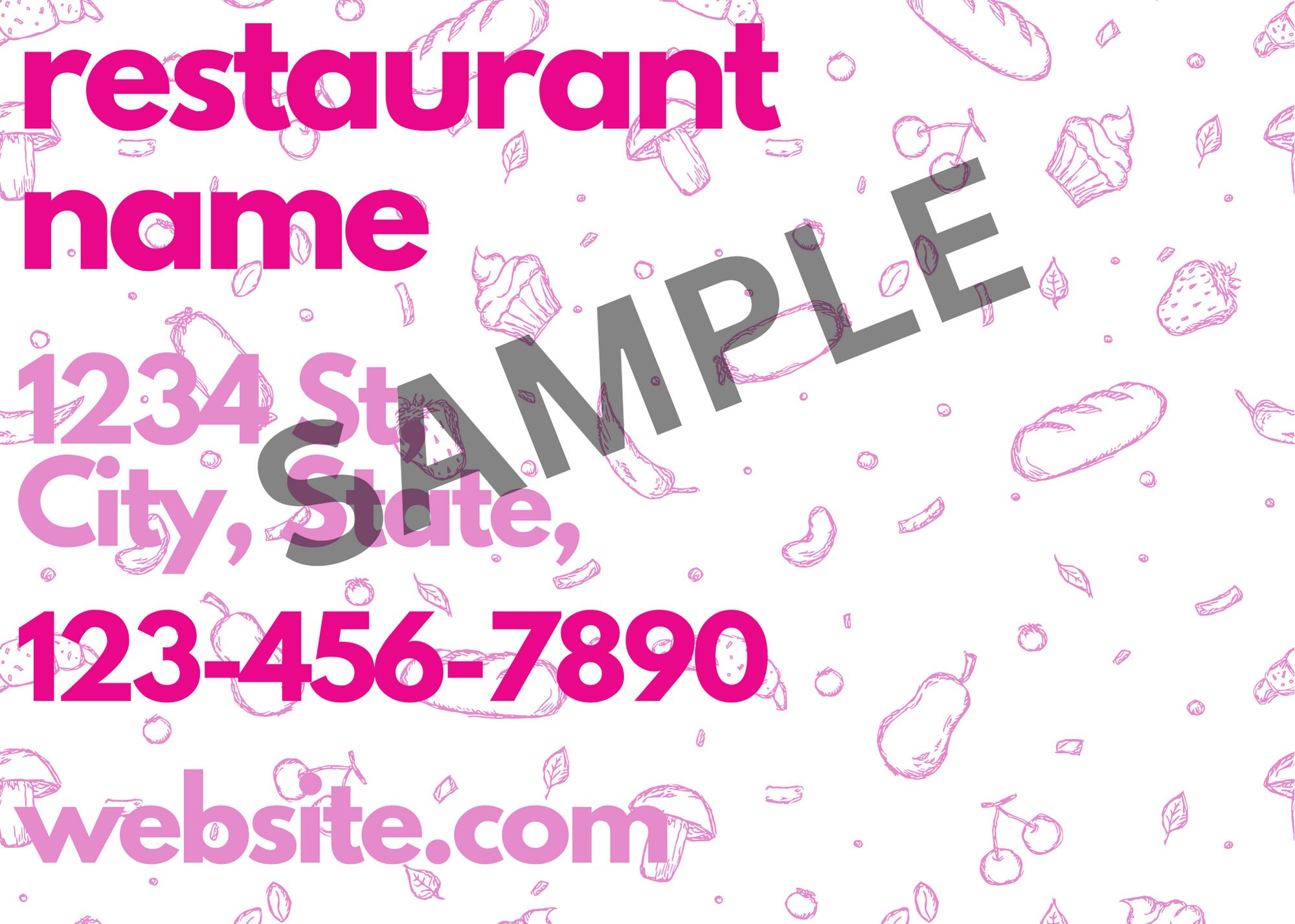 Restaurant Stamp Card | Restaurant Coffee Shop Hamburger Pizza ...